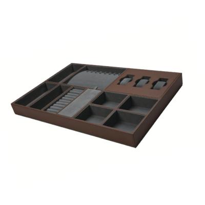 China Mjmhd YG-H022 Modular Jewelry Drawer Organizer Tray | Handmade with E0 MDF, PVC Leather & Soft Velvet | 12-Compartment Design for Rings, Watches, Necklaces in Wardrobe & Dresser for sale