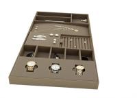 China MJMHD YG-H027 Modular Jewelry Drawer Organizer Tray, 13-Compartment Wardrobe Storage Box with Watch & Necklace Holder, Customizable PVC Leather Insert for Closet & Dresser for sale