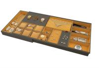 China YG-H028 Modular Jewelry Drawer Organizer Tray, 700x402x55mm Customizable Wardrobe Storage Box with 18 Compartments, Handmade with PVC Leather & Velvet Lining for sale