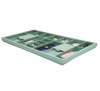 China MJMHD YG-H029 Customizable Jewelry Drawer Organizer Tray, 22-Compartment Modular PVC Leather Storage Box for Wardrobe & Dresser, 831x412x54mm for sale