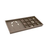 China YG-H030 Customizable 13-Compartment Jewelry Drawer Organizer Tray, MDF PVC Leather Storage Box for Wardrobe & Dresser for sale