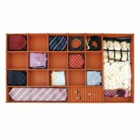 China MJMLHD YG-T001 Customizable 18-Compartment Jewelry Drawer Organizer Tray, 914x389x60mm, PU Leather Wrap, Handmade for Wardrobe & Dresser for sale
