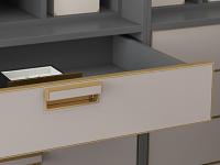 China Mjmhd Customizable Wardrobe Drawer Front Panel CYDP-002 | ENF Grade MDF/Particle Board | Eco PVC Leather Wrapped & Edge-Banded | with Hardware Pulls for sale