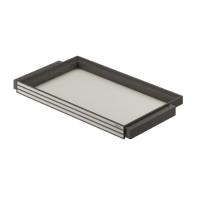 China FSB Series Flat Edge Storage Basket: Leather-Wrapped Aluminum Frame, E0 MDF Lining, Custom Width 600-1000mm for Built-in Wardrobes for sale