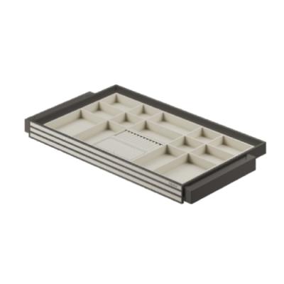 China JB Series Jewelry Organizer Tray, PVC Wrapped MDF Drawer Insert with 16 Compartments for Earrings & Accessories, Slim Design Fits Wardrobe Cabinet for sale