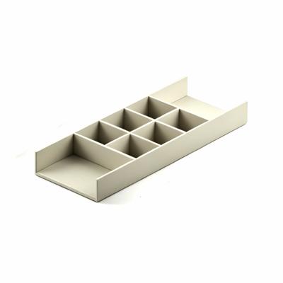 China Modular Jewelry Drawer Organizer Tray, 415mm Aluminum & PVC Leather In-Drawer Storage Box for Wardrobe/Closet, Customizable Compartments (JSB-5) for sale