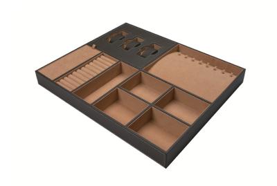 China Jewelry Organizer Tray Made Using PU Leather and MDF for Jewelry Watches Accessories Storage Featuring Multiple Compartments for sale