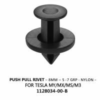 China PUSH PULL RIVET - 8MM - 5 - 7 GRP - NYLON - BLK. FOR TESLA MY/MX/MS/M3 1128034-00-B for sale