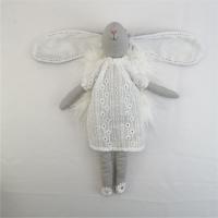 China Linen Soft Plush Toy Stuffed Bunny With Dress Skin Friendly For Girls Gifts for sale