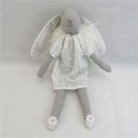 China Linen Soft Plush Toy Stuffed Bunny With Dress Skin Friendly For Girls Gifts for sale