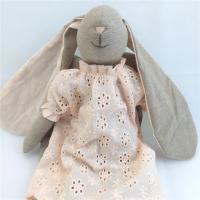 China Linen Soft Plush Toy Stuffed Bunny With Dress Skin Friendly For Girls Gifts for sale