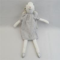 China Linen Soft Plush Toy Stuffed Bunny With Dress Skin Friendly For Girls Gifts for sale