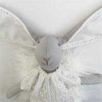 China Linen Soft Plush Toy Stuffed Bunny With Dress Skin Friendly For Girls Gifts for sale