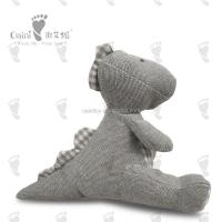 China ODM Soothing Stuffed Animal Embroidery Logo Grey Dinosaur Plush CE for sale