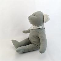 China 100% Cotton Soft Plush Toy 23cm Organic Soft Grey Bear Toy Earth Friendly for sale