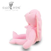 China 37 X 24cm Pink Stuffed Bunny Toy Stripe Rabbit Animal Customized for sale