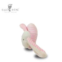 China 10cm Safe Huggable Soft Toys Pp Cotton Loveable Pink Bunny Rattle for sale