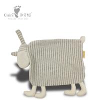 China Customised Huggable Baby Comforter Toy Stripe Sheep Sleep Comforter Toy for sale