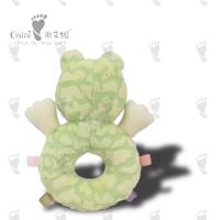 China Child Friendly Educational Soft Toys Baby Comforter Frog Rattle Toy 15 X 9cm for sale