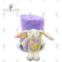 China Eco Friendly Baby Bedding Set Print Bunny Purple Personalized Baby Blankets for sale