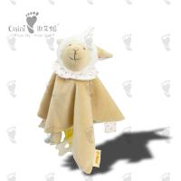 China Eco Friendly Brown Sleepy Sheep White Plush Comforter 27 X 27cm for sale