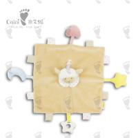 China Eco Friendly Brown Sleepy Sheep White Plush Comforter 27 X 27cm for sale