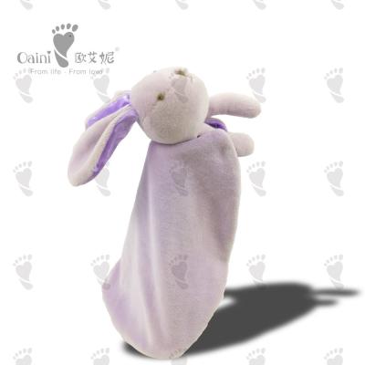 China Purple Plush Soothing Stuffed Animal Baby Comforter Toy 25 X 28cm for sale
