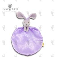 China Purple Plush Soothing Stuffed Animal Baby Comforter Toy 25 X 28cm for sale