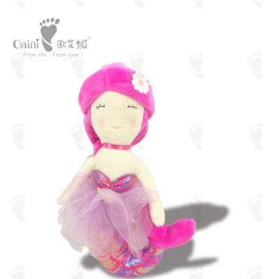 China 32cm Cotton Stuffed Animal Child Friendly  Mermaid With Pink Hair for sale