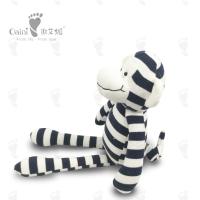 China 32cm 100 Cotton Stuffed Animals Black White Stripe Zebra Plush Toy Monkey Mascot for sale