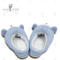 China Stuffed Plush Baby Shoes 8cm PP Cotton Warm Bear Blue Head Newborn Shoes for sale