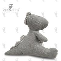China PP Cotton Stuffed Plush Toy Non Toxic 100% Polyester Grey Dinosaur Plush 28cm for sale