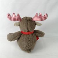 China Soft Cuddly Christmas Plush Toys Moose Stuffed Animal Huggable Brown Elk Toy for sale