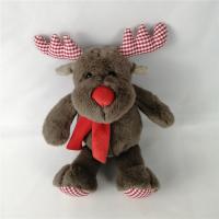 China Soft Cuddly Christmas Plush Toys Moose Stuffed Animal Huggable Brown Elk Toy for sale