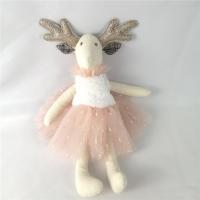 China PP Cotton Christmas Plush Toys Baby Huggable Loveable Skirt Elk Stuffed Animal for sale