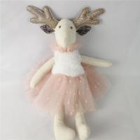 China PP Cotton Christmas Plush Toys Baby Huggable Loveable Skirt Elk Stuffed Animal for sale