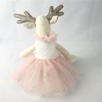 China PP Cotton Christmas Plush Toys Baby Huggable Loveable Skirt Elk Stuffed Animal for sale