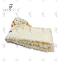 China 25cm Presents Cuddly Baby Comforter Toy Child Friendly Rabbit Comforter Flannel Mat for sale