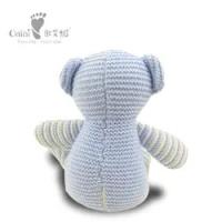China high quality stuffed Blue Knitted Stripe Bear soft lovely plush teddy bear toys for baby and kids for sale