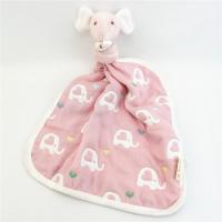 China 2023 ODM OEM Wholesale Skin-Friendly Cotton Animal Baby Bib Baby Comforter Pig Head Soft Animal Toys for sale