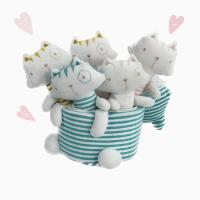 China 2023 Newest Skin-Friendly Super Soft Lovely Newborn Gift Comforter Rattle Toy  Plush Cat Rattle for sale