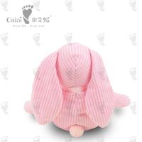 China OAINI OEM ODM Pink Plush Stripe Bunny Toy EN71 Loveable  Soft Sitting Animal Toy Huggable Soft Rabbit Toy for sale