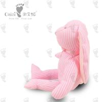 China OAINI OEM ODM Pink Plush Stripe Bunny Toy EN71 Loveable  Soft Sitting Animal Toy Huggable Soft Rabbit Toy for sale