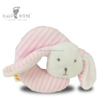 China Custom Animal Baby Soft Animal Handbell Stuffed Bear Baby Rattle for sale
