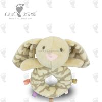 China Custom Animal Baby Soft Animal Handbell Stuffed Bear Baby Rattle for sale