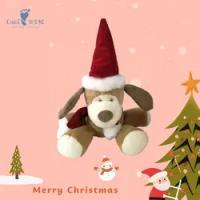 China Stuffed Animal Soft Christmas Dog Toys Comfortable PP Cotton Filling Baby Huggable Doggy Doll for sale