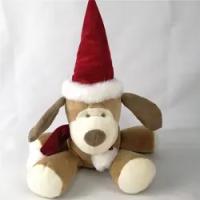 China Stuffed Animal Soft Christmas Dog Toys Comfortable PP Cotton Filling Baby Huggable Doggy Doll for sale