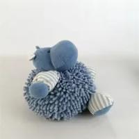 China Super Soft Hand Feeling Stuffed Blue Lovely Various Animal Fat Round Plush Hippo Toy for sale