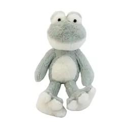 China Creative Fluffy Soft Frog Stuffed Animal Gift Toy Hand Craft Green Plush Frog Toy ODM OEM for sale