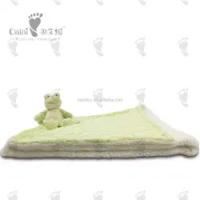 China Soft Touch Baby Sleeping Stuffed Animal Blanket ODM OEM Custom Cotton Frog Infant Blanket for sale